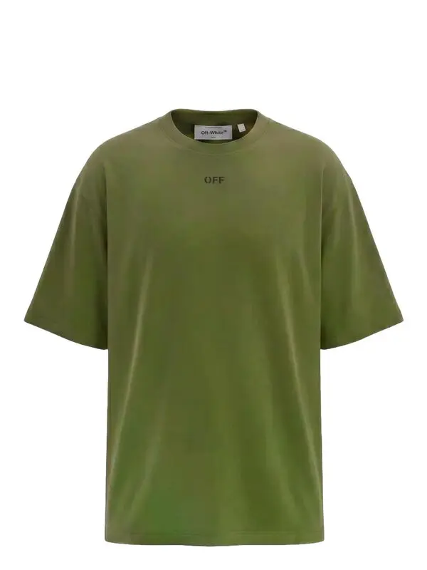 Off-White Logo-print Cotton T-shirt - Green