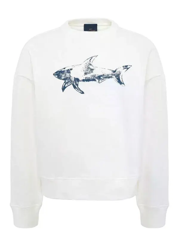 Paul & Shark Shark Print Cotton Sweater - White