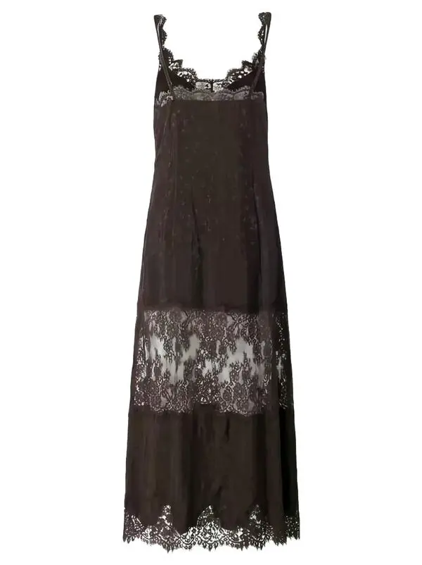 Pinko Lace-trimmed Tiered Floral Dress - Black