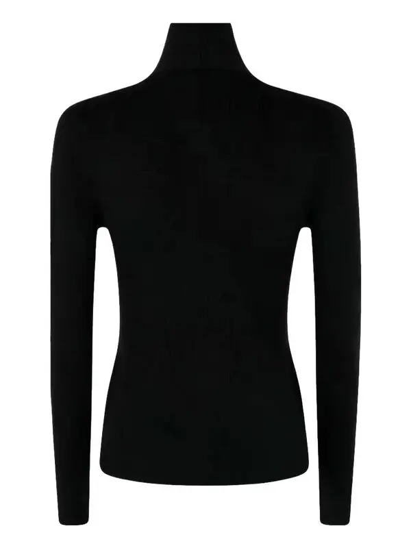 P.a.r.o.s.h Ribbed Knit Tie-neck Sweater - Black