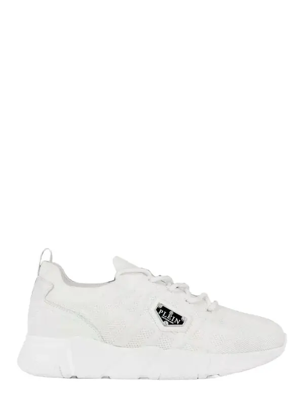 Philipp Plein Runner Sock Triangle-plaque Sneakers - White