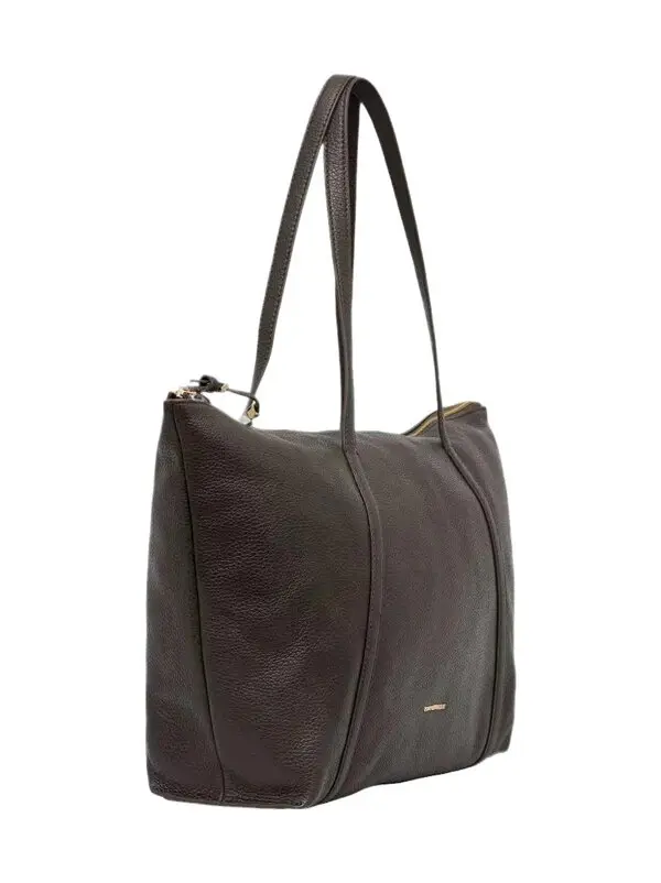 COCCINELLE Grained Leather Tote Bag - Brown
