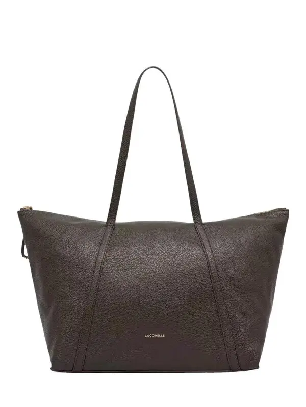 COCCINELLE Nory Grained-leather Tote Bag - Brown
