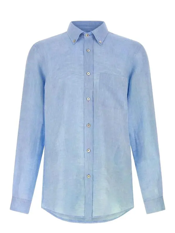RIVIERA Button-down Linen Shirt - Blue