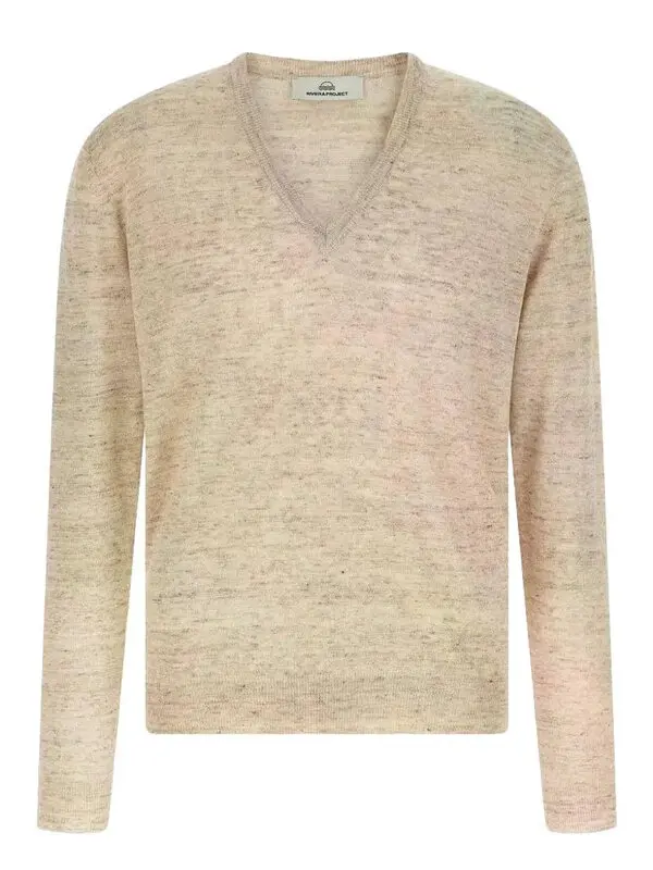 RIVIERA Melange V-neck Sweater - Neutrals