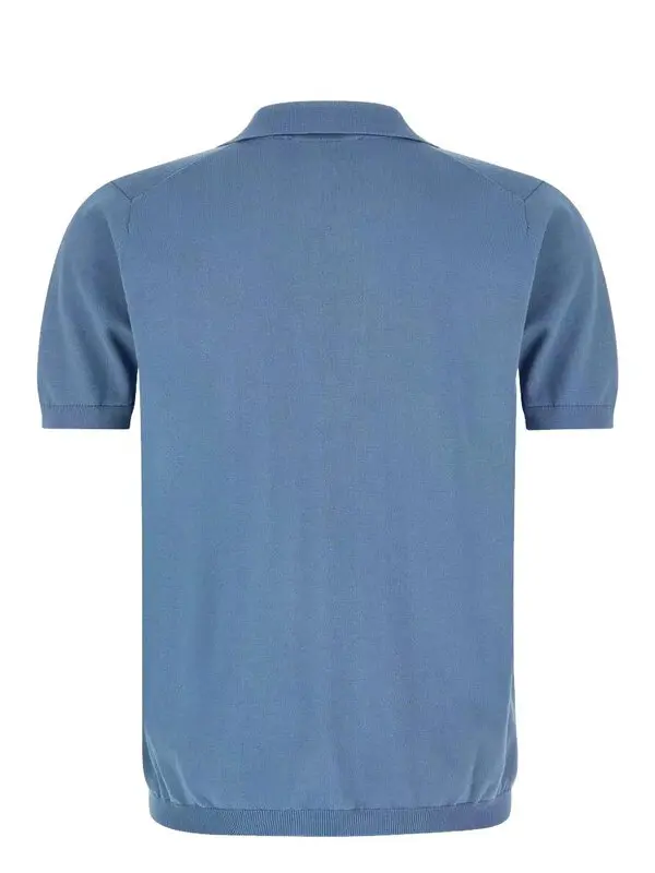RIVIERA Open-collar Short-sleeve Polo Shirt - Blue