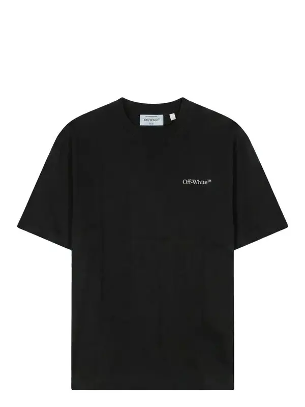Off-White Logo-embroidered Cotton T-shirt - Black