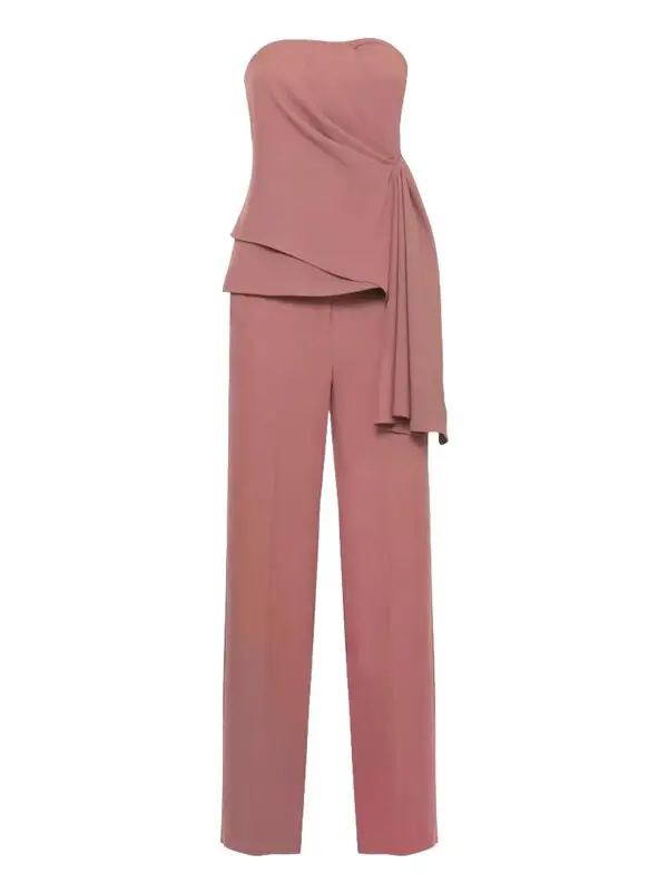 EMME Asymmetrical Hem Corset Blouse And Trousers Set - Pink