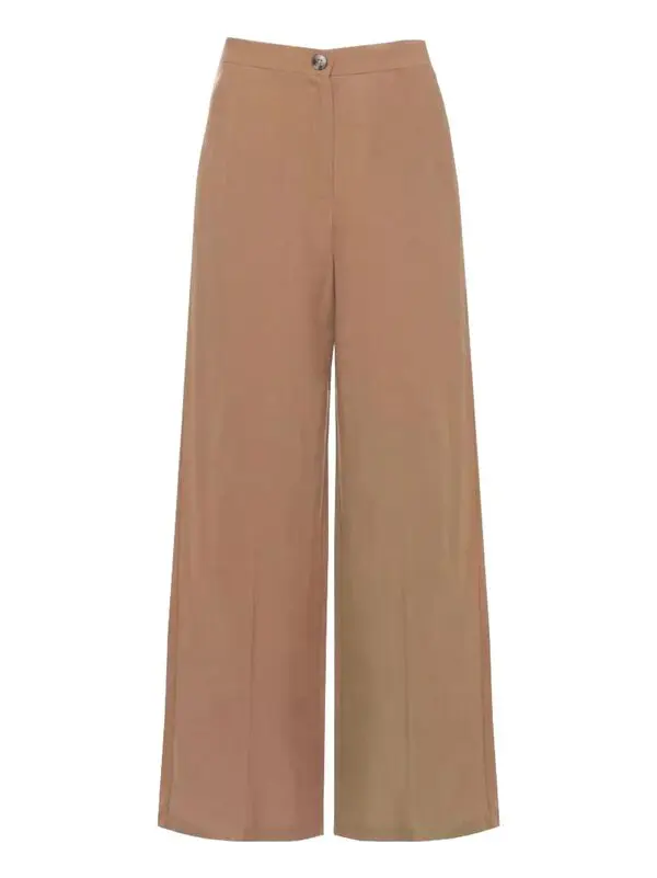 EMME Pressed Pleats Wide-leg Trousers - Neutrals