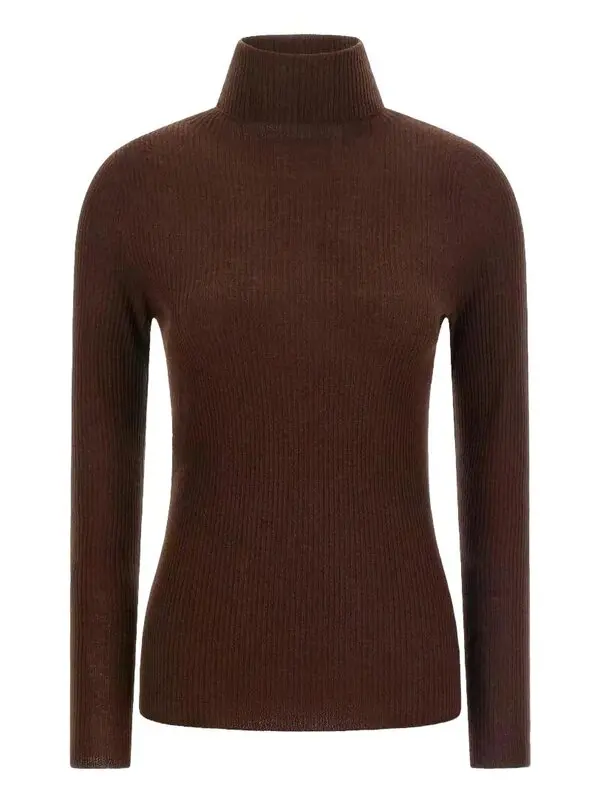 Fabiana Filippi Ribbed Knit Turtleneck Sweater - Brown