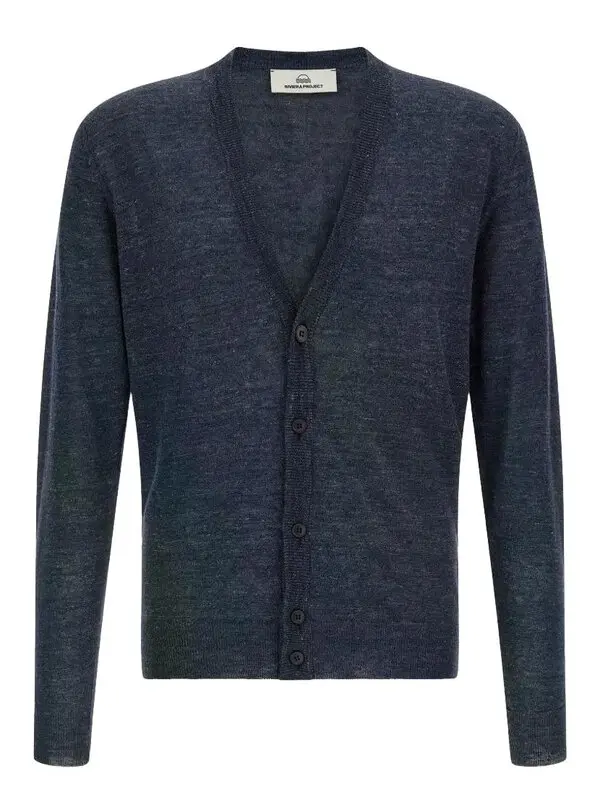 RIVIERA Melange V-neck Cardigan - Blue
