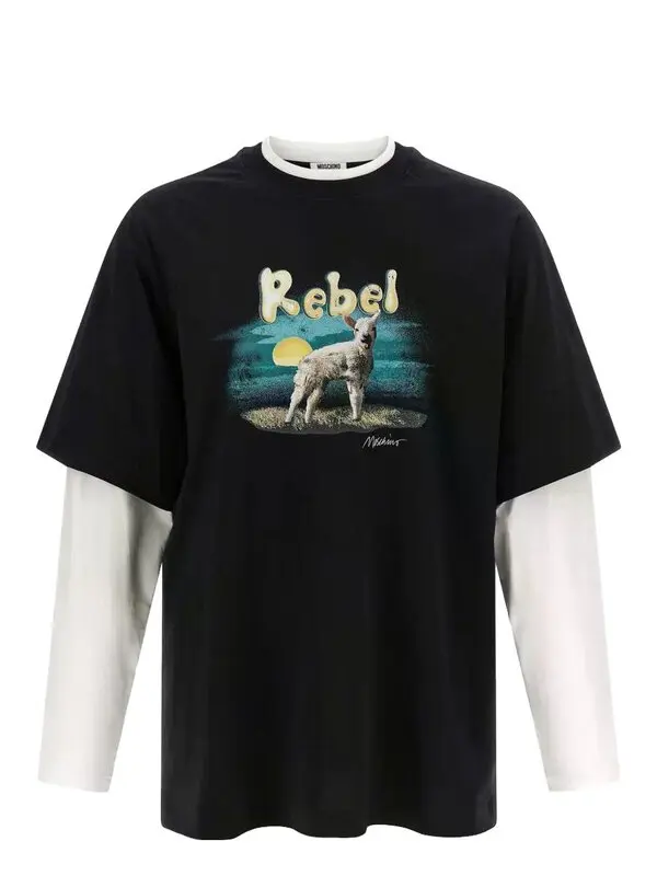 Moschino Rebel Graphic-print T-shirt - Black