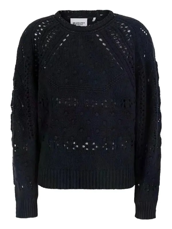 MARANT ETOILE Bobble-knit Pointelle-trim Sweater - Black