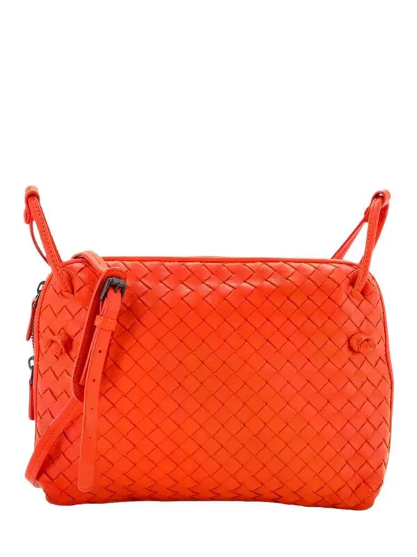 Bottega Veneta Nodini Intrecciato Nappa Small Crossbody Bag - Orange