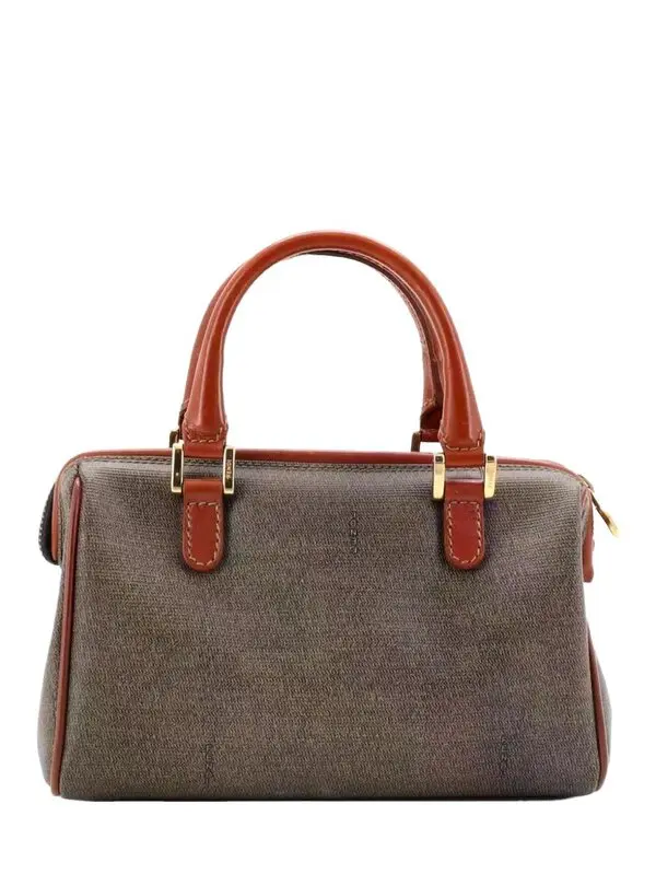 Fendi Pequin Convertible Boston Bag Coated Canvas Mini Satchel - Brown