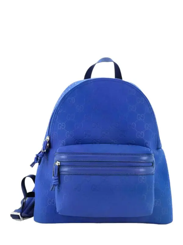 Gucci Gg Embossed Leather Medium Backpack - Blue