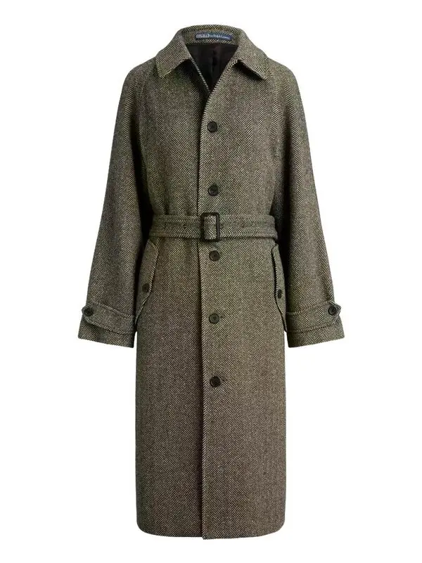 Polo Ralph Lauren Herringbone Belted Coat - Black