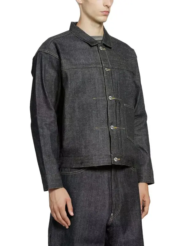 TAIGA TAKAHASHI Lot.703 Pleated Denim Jacket - Blue
