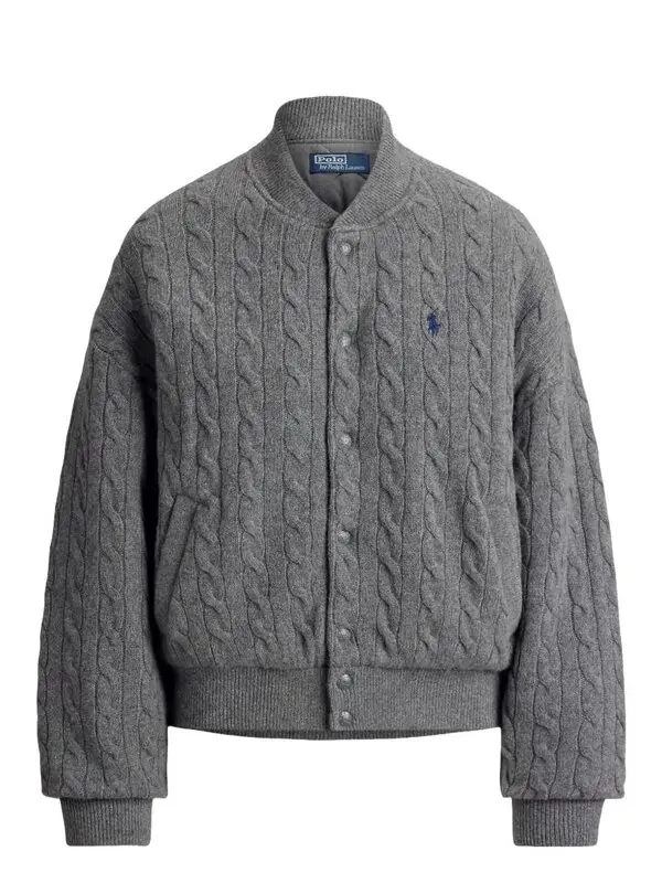 Polo Ralph Lauren Cable-knit Bomber Jacket - Grey