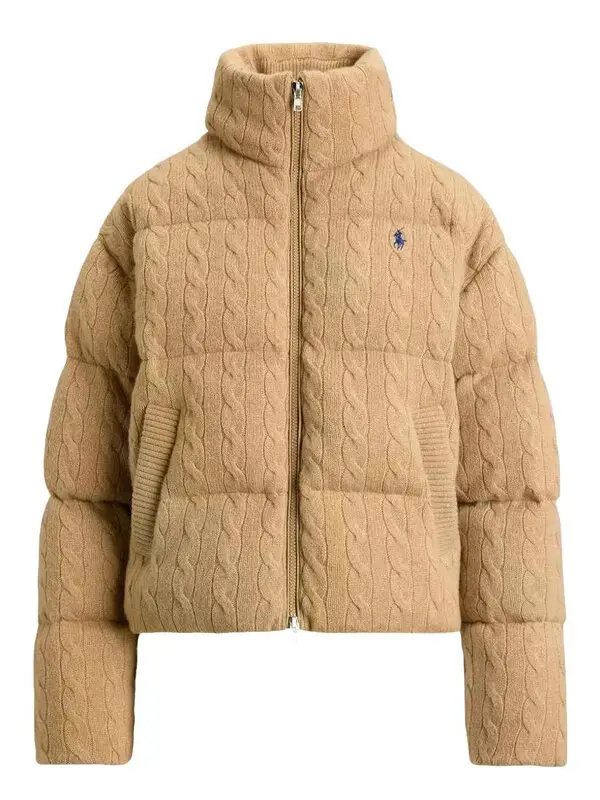 Polo Ralph Lauren Cable-knit Quilted Jacket - Brown