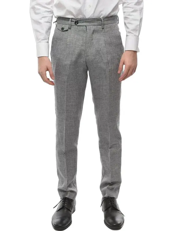 CRUNA Houndstooth Pattern Tailored Trousers - White