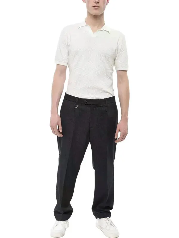 PAOLO PECORA Pleated Turn-up Trousers - Grey