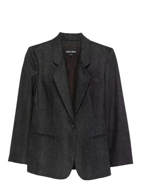 Giorgio Armani Single-breasted Notched-lapel Blazer - Grey