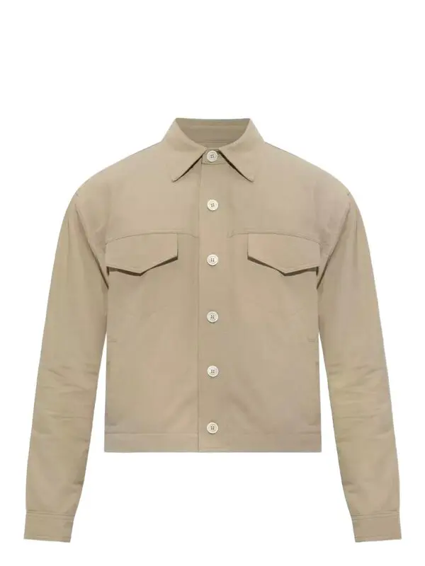 Balmain Button-fastening Pocket-detail Overshirt - Neutrals