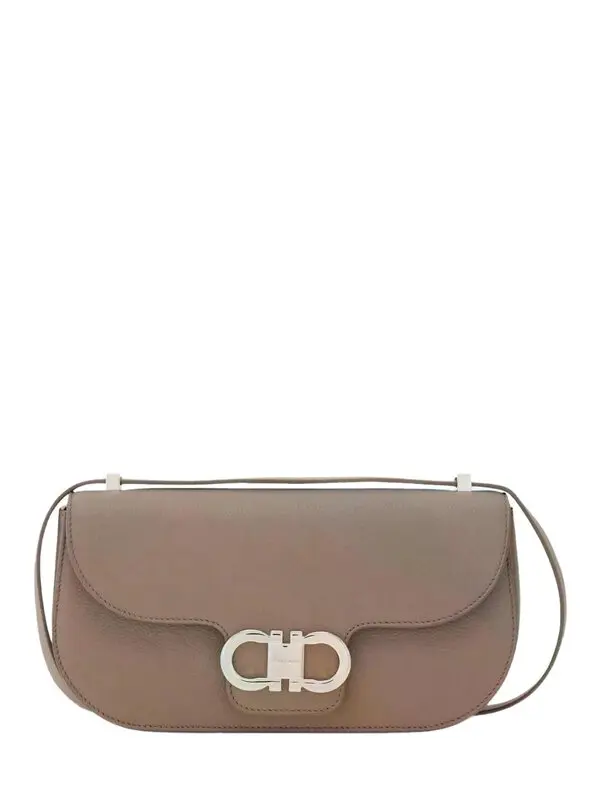 FERRAGAMO Double Gancini East-west Crossbody Bag - Neutrals