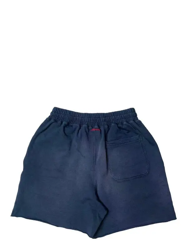 MOOJI MOOJI Drawstring Waist Raw-cut Shorts - Blue