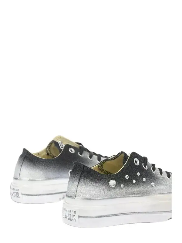 CONVERSE Glitter Effect Stud Embellished Lace-up Sneakers - Silver