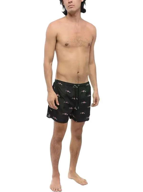 Neil Barrett Cupid Print Drawstring Swim Shorts - Black