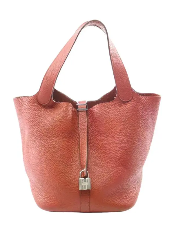 Hermès Taurillon Clemence Leather Picotin Lock Tote Bag - Orange