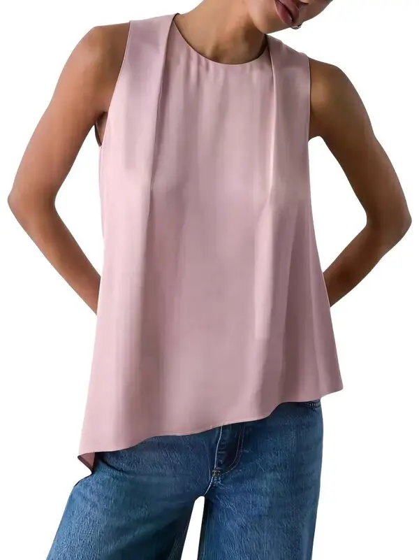 Liu Jo Asymmetric Satin Top - Pink