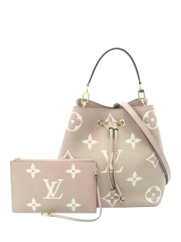LOUIS VUITTON Monogram Giant Bicolor Empreinte Neonoe Mm Bucket Bag - Brown