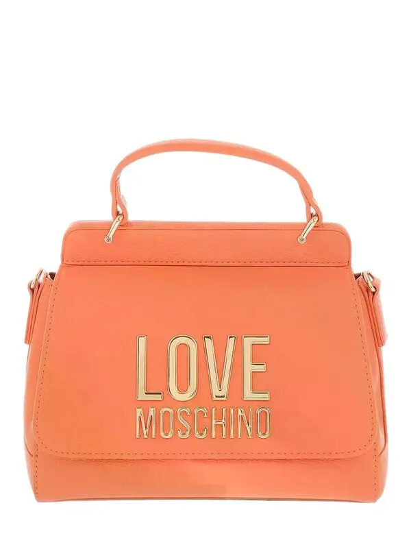 Moschino Plaque Tote Bag - Orange