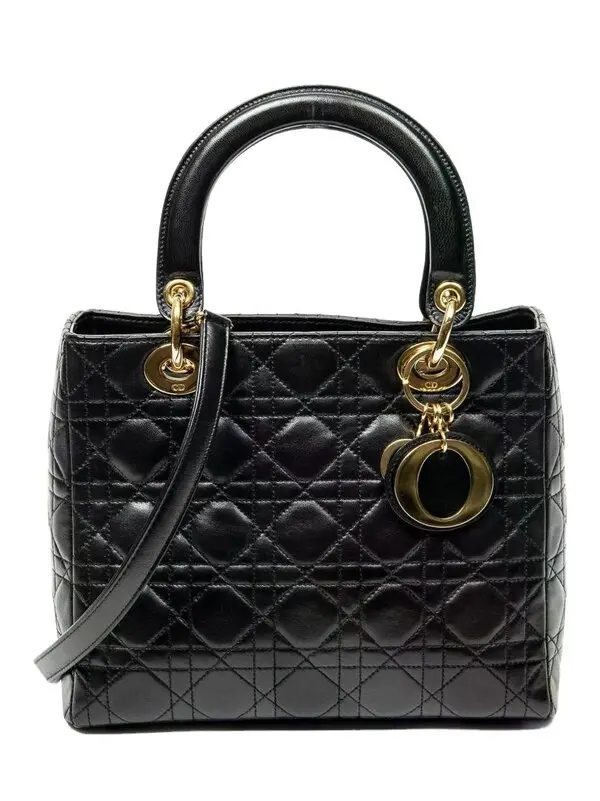 Dior Lady Cannage Tote Bag - Black