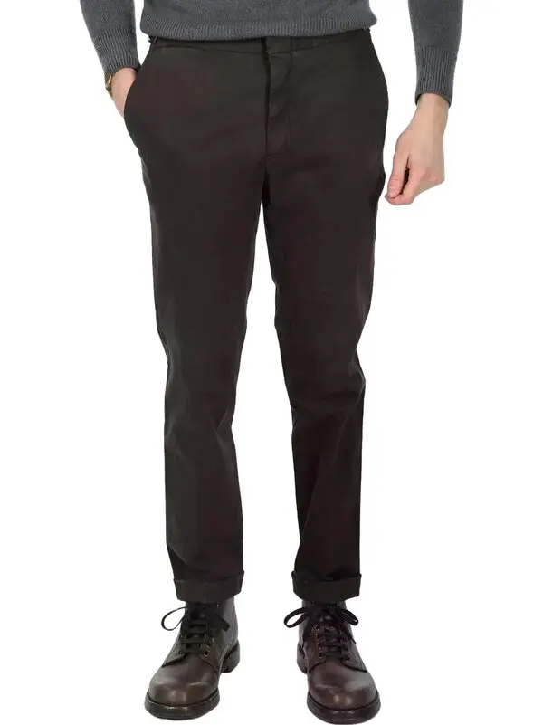 Corneliani Trousers With Turn-up Hem - Brown