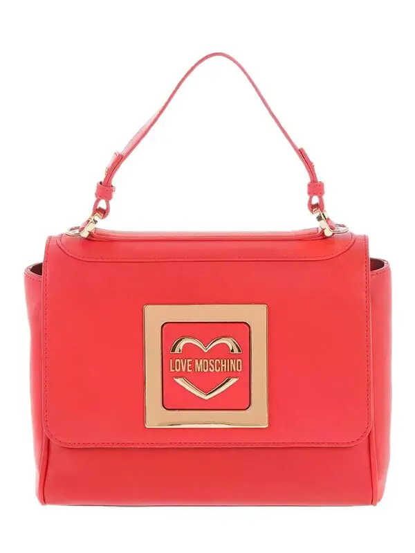 Moschino Plaque Shoulder Bag - Red