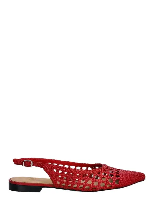 BILLI BI Woven Slingback Pumps - Red