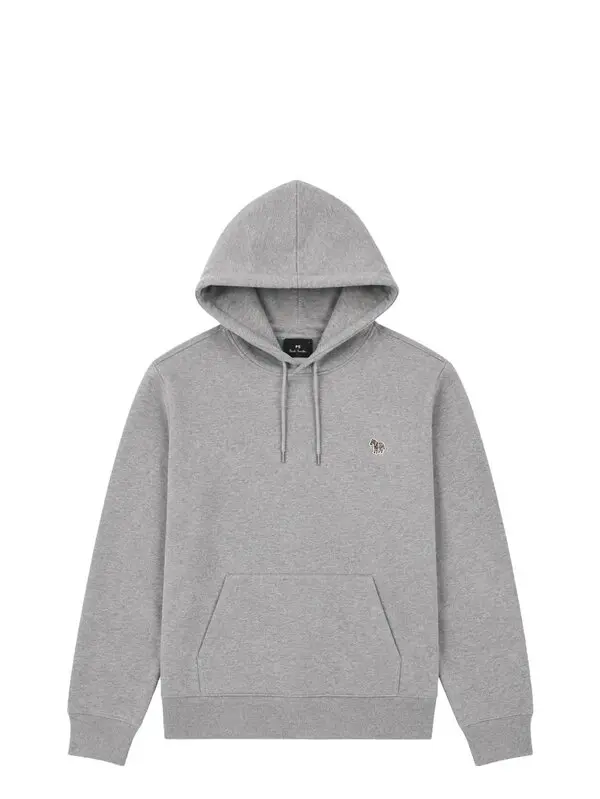 Paul Smith Zebra Patch Drawstring Hoodie - Grey