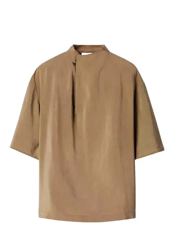 LEMAIRE Soft Collar Top In Dry Silk - Neutrals
