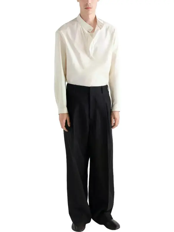 LEMAIRE Sailor Top In Washed Cotton And Silk Blend - Neutrals