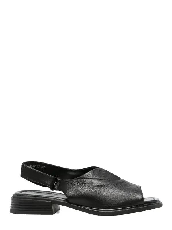 SERGIO MORETTI FIRENZE Open Toe Touch-strap Slingback Sandals - Black