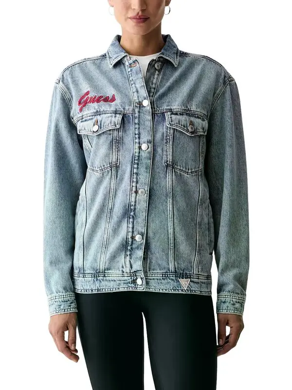 Guess Sequin Embellished Denim Jacket - Blue
