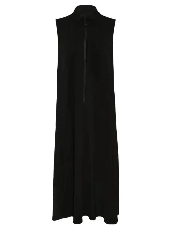 Y’s Sleeveless Stand-collar Maxi Dress - Black
