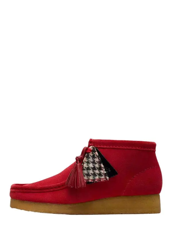 Clarks Wallabee Tassel Detail Ankle Boots - Red