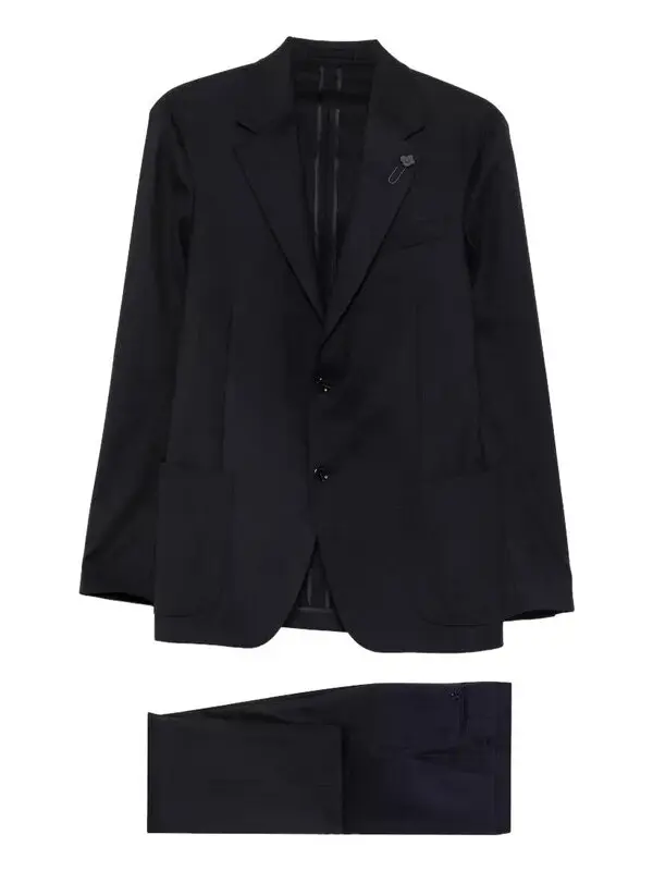 LARDINI Notched-lapel Single-breasted Suit - Blue