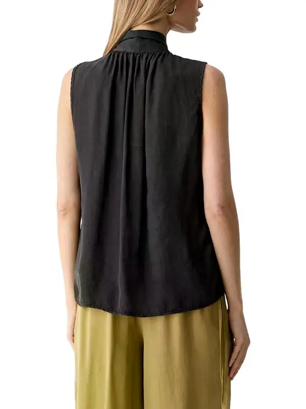 VICOLO Sleeveless Top With Pussy-bow Detail - Black