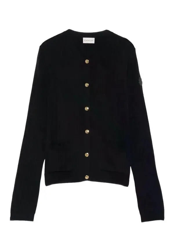 Moncler Ribbed Knit Button-up Cardigan - Blue